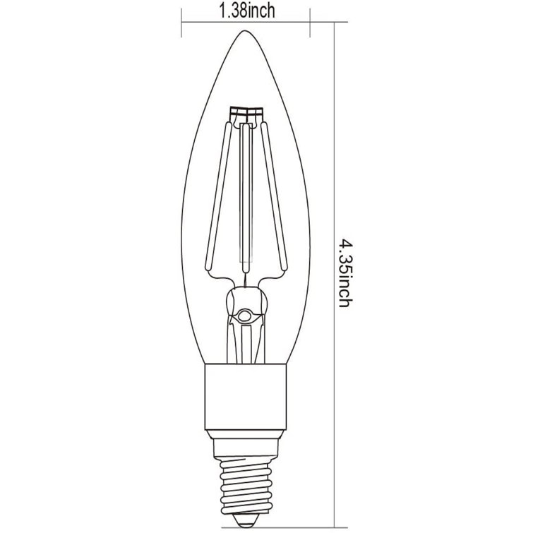 TORCHSTAR 40 Watt Equivalent C11 E12/Candelabra 2700K LED Bulb - Wayfair Canada